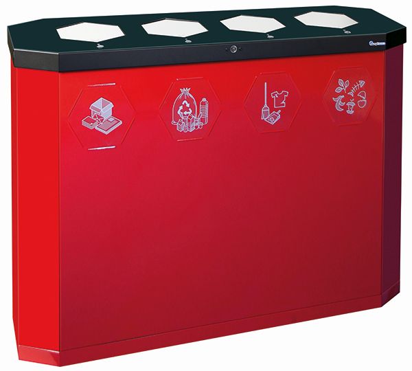 station de recyclage blunt Sixco 4Fancy sans contact rouge rubis RAL 3003 lisse-brillant 563-180 ...