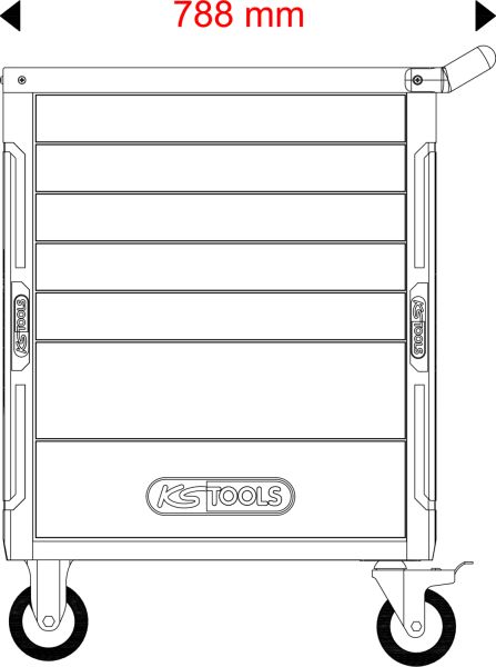 Chariot d'atelier KS Tools RACINGline NOIR/ROUGE avec 7 tiroirs et 515 ...