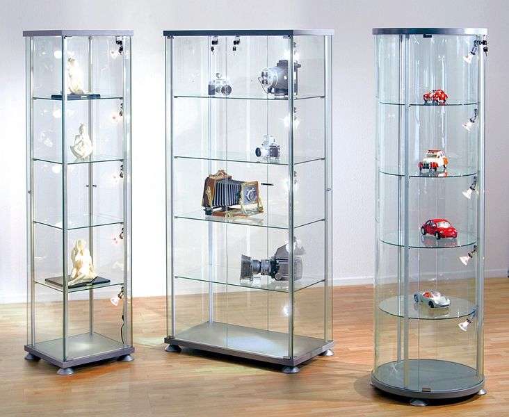 Kerkmann vitrine carrée expoline L 425 x P 425 x H 1800 mm transparent ...